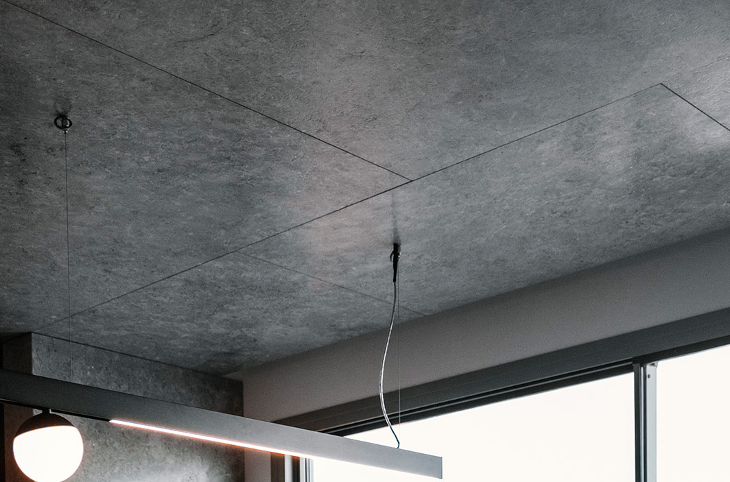 Large-format natural stone ceilings in interiors | Stonesize®